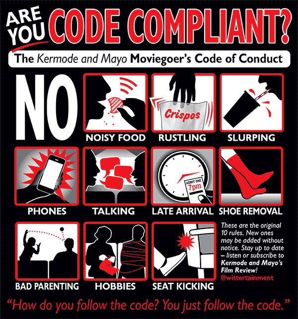 It's the "Wittertainment" Movie Theatre Code of Conduct T-Shirt ...